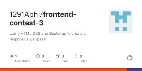 GitHub 1291Abhi Frontend Contest 3 Using HTML CSS And Bootstrap To