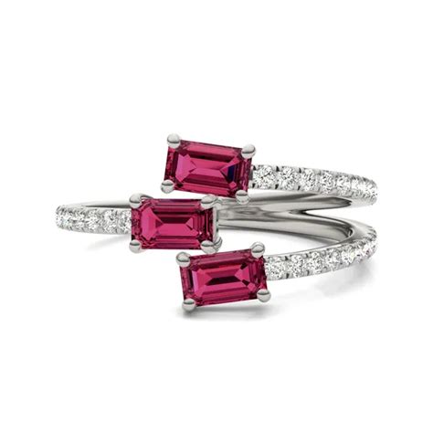 Ruby Tipped Emerald Rea Ring