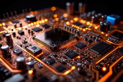 Computer Circuit Board Intricate Electronic Technology For Cpu Processor Stock Illustration