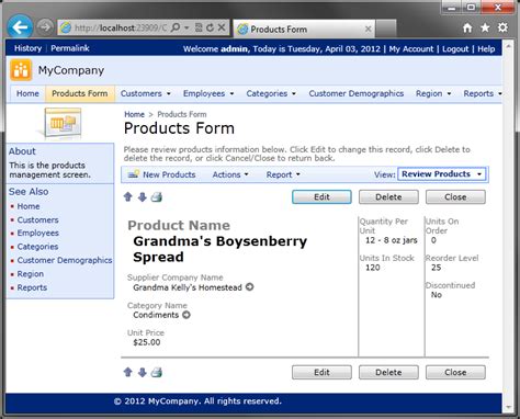 Code On Time User Interface Form Templates Creating A Form Template