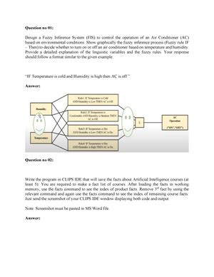 CS607 Assignment Solution Artificial Intelligence CS607 Assignment 01 Spring 2023 Total