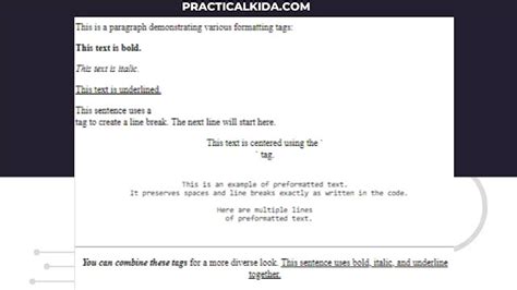 Web Page Designing 312004 Practical No3 Work On A Paragraph On Web