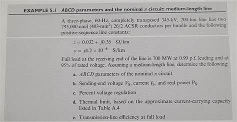 Solved Example 5i Abcd Parameters And The Nominal π