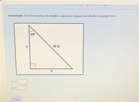[solved] instructions find the missing side lengths leave your answers as course hero