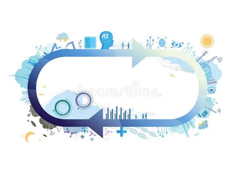 Technology Cycle With Arrow Vector Illustration Graphic Eps 10 Stock
