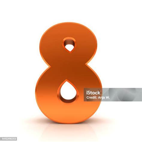 8 여덟 숫자 주황색 숫자 기호 3d 렌더링 그래픽 그림은 흰색 배경에 격리되어 있다 0명에 대한 스톡 사진 및 기타 이미지 0명 3차원 형태 8 Istock