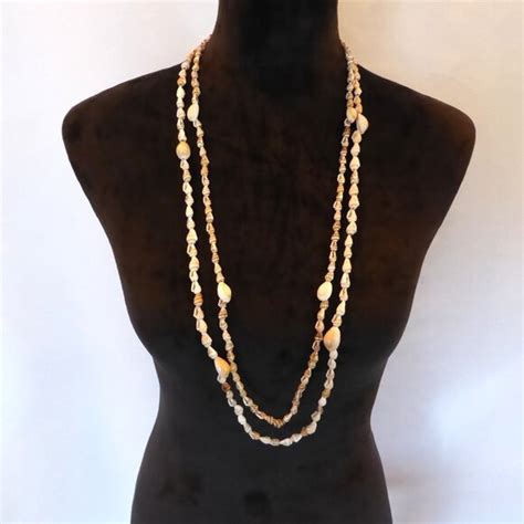 Jewelry Vintage Antique Hawaiian Natural 34 36 Cowrie Nassa Shell