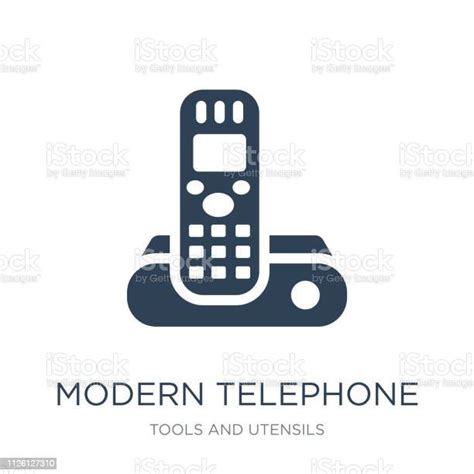 흰색 바탕에 현대적인 전화 아이콘 벡터 현대 전화 유행 가득 아이콘 도구와 식기 컬렉션 현대 전화 벡터 일러스트 레이 션 고객에 대한 스톡 벡터 아트 및 기타 이미지