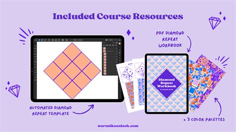 Surface Pattern Design Diamond Repeat In Affinity Designer — Weronika