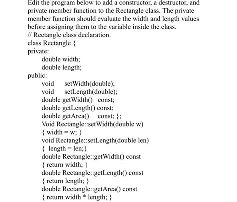 Solved Edit The Program Below To Add A Constructor A