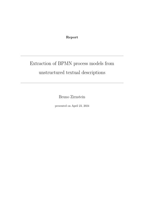 Pdf Extraction Of Bpmn Process Models From Unstructured Textual Descriptions