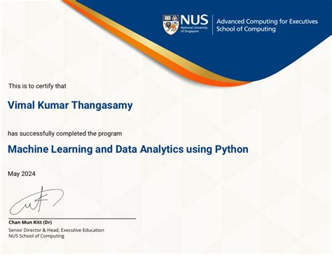 vimal kumar on linkedin dataanalytics machinelearning python nus continuouslearning