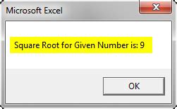 VBA Square Root How To Use Square Root Function In Excel VBA