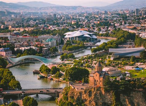 Aerial View Of Tbilisi Georgia Tbilisi City View Tbilisi Old Town