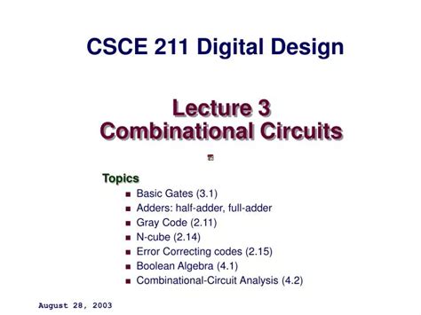 Ppt Lecture 3 Combinational Circuits Powerpoint Presentation Free Download Id4004471