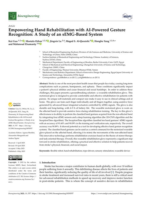 Pdf Empowering Hand Rehabilitation With Ai Powered Gesture