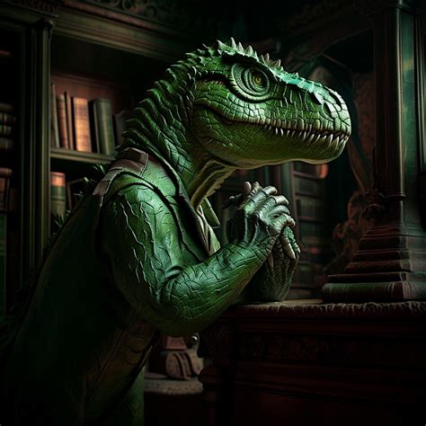 The Intellectual Raptor Pondering Lifes Greatest Mysteries