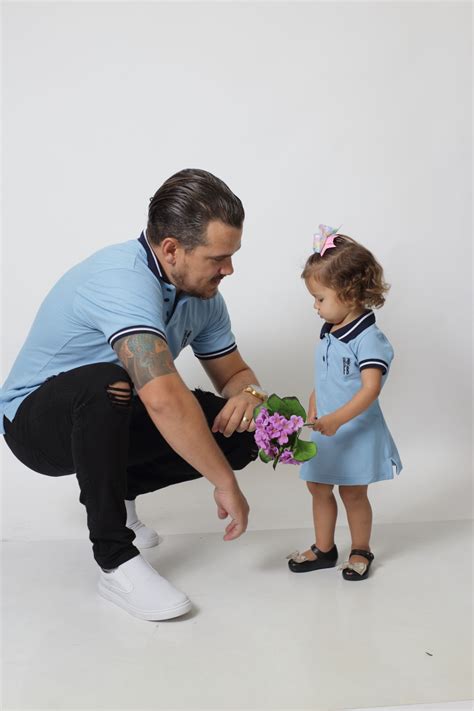 Pai E Filha Kit Pe As Camisa Vestido Polo Azul Nobreza