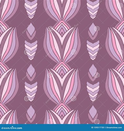 Bold Overlapping Floral Rows Abstract Vector Repeat Pattern Stock Vector Illustration Of Blush