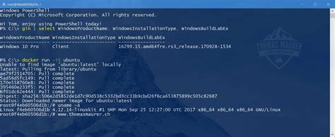 How To Run Docker Linux Container On Windows Fall Creator Update Thomas Maurer