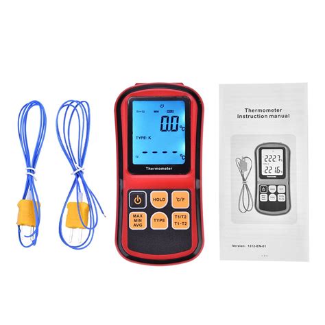 Digital Thermocouple Thermometer 2 Channels LCD Display Temperature Meter Amazon Com
