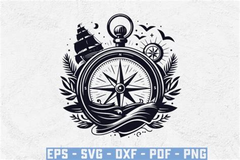 Compass With A Ship Svg Cruise Ship Svg Graphic By Ripongrafix471