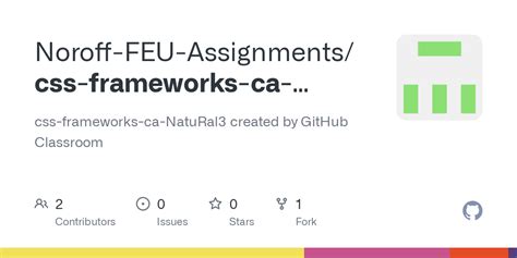 Github Noroff Feu Assignments Css Frameworks Ca Natural Css Frameworks Ca Natural Created