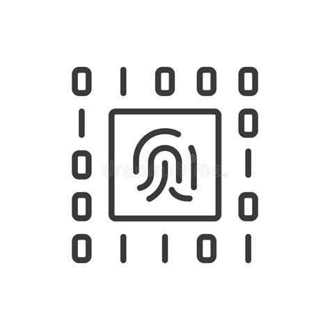 Fingerprint Code Icon In Line Design Fingerprint Code Biometric Security Scan