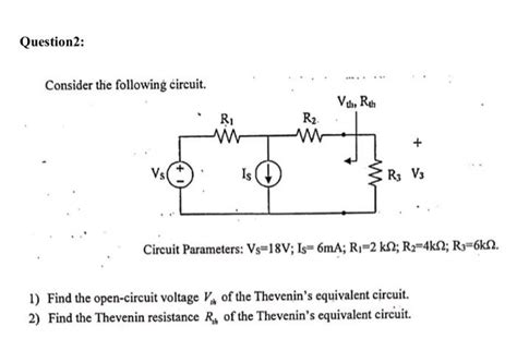 solved consider the circuit below circuit parameters