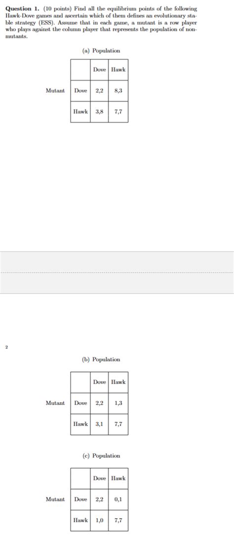 Solved Question 1 10 ﻿points ﻿find All The Equilibrium