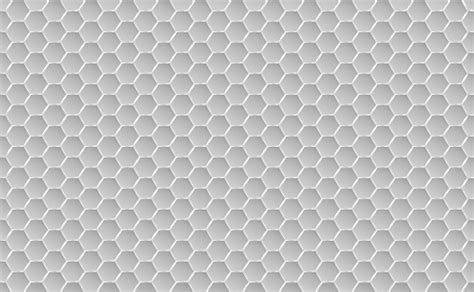 실버와 화이트 메탈 허니 육각형 세포 매끄러운 질감 모자이크 또는 스피커 패브릭 모양 패턴 기술 개념 벌꿀 빗 그리드 질감과
