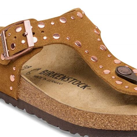 Gizeh Rivet Suede Leather In Color Mink Birkenstock Uk