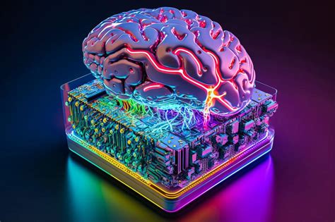Ai Chipset With Human Brain On Computer Circuit Board Artificial Intelligence Data Mining And