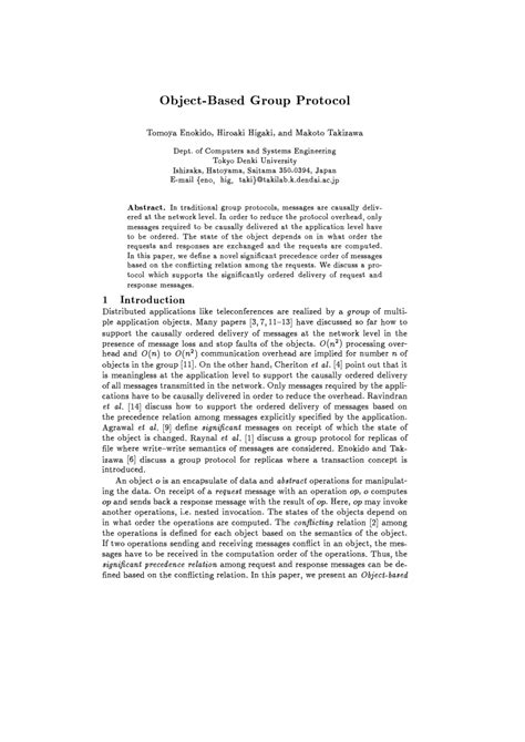 PDF Object Based Group Protocol