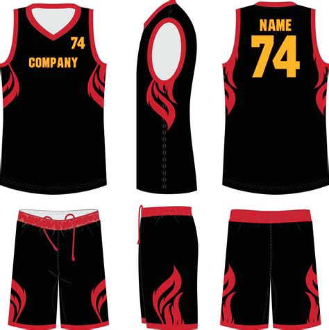 Basketball Uniform Shorts Template For Basketball Club Front And