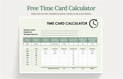 Time Card Calculator Excel