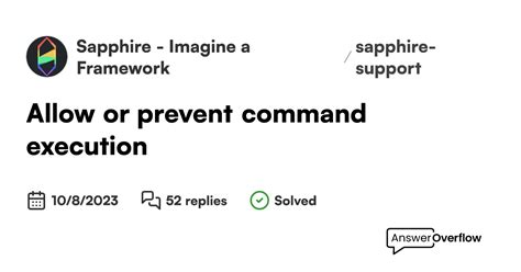 Allow Or Prevent Command Execution Sapphire Imagine A Framework