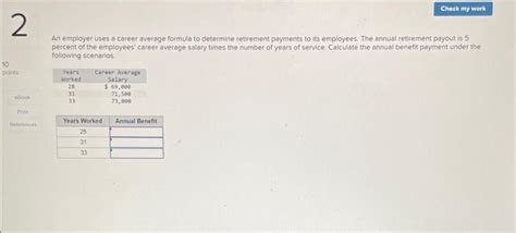 Solved An Employer Uses A Career Average Formula To