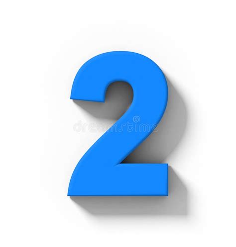 Numéro Le Bleu 2 3D D isolement Sur Le Blanc Avec L ombre Proj