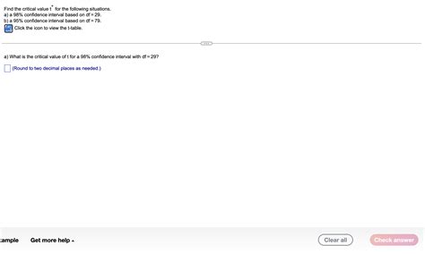 Solved Find The Critical Value T ﻿for The Following