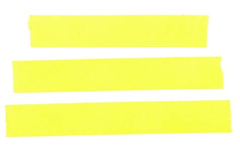 흰색 배경에 고립 된 빈 노란색 접착 종이 테이프 프리미엄 사진