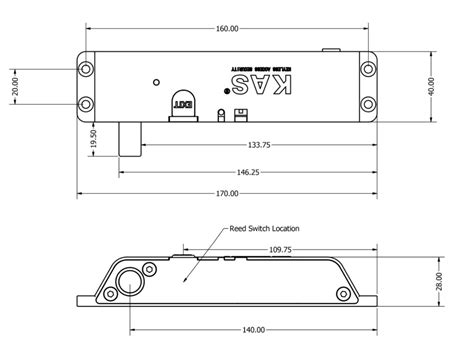 Drop Bolt With Exit Button Electric Surface Mounted Fail Secure