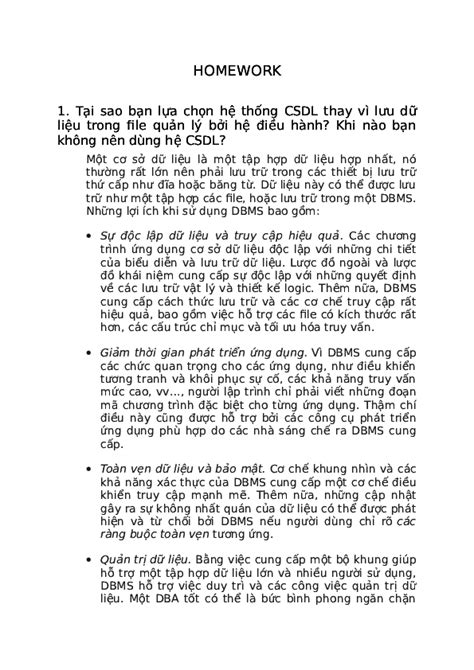 Doc Homework Database Management Systems