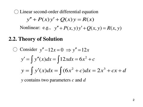 PPT Chapter 2 Second Order Differential Equations PowerPoint