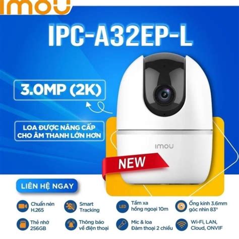 Camera Ip Wifi Imou Ipc A32ep L V3 3mp 2k Có Lan Đàm Thoại 2 Chiều Hồng Ngoại 10m Dwdr Báo