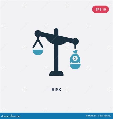 Two Color Risk Vector Icon From Strategy Concept Isolated Blue Risk Vector Sign Symbol Can Be