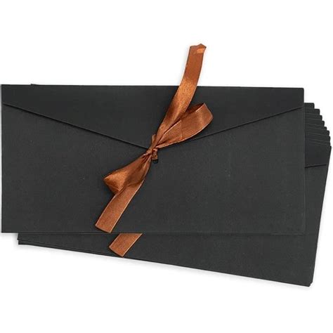 Enveloppe Cadeau 10 Pièces Enveloppes En Papier Kraft Rétro Enveloppe Le Noir Enveloppe De Carte