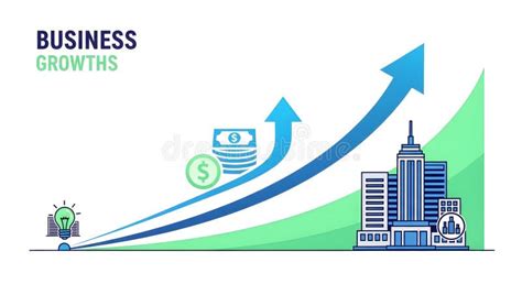 Business Growth Illustration Showing Increasing Revenue Leading To