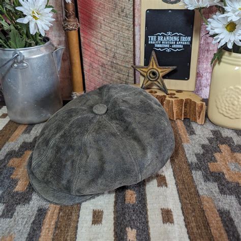 Weathered Leather Newsboy Cap Edison By Scala Sl199 The Branding