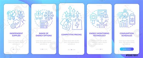 Energy Strategy Key Elements Blue Gradient Onboarding Mobile App Screen Stock Vector 5087891